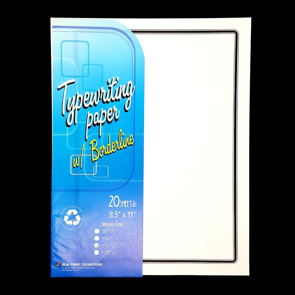 Typewriting Paper with Borderline 20 sheets - short – [OFFICEMONO]