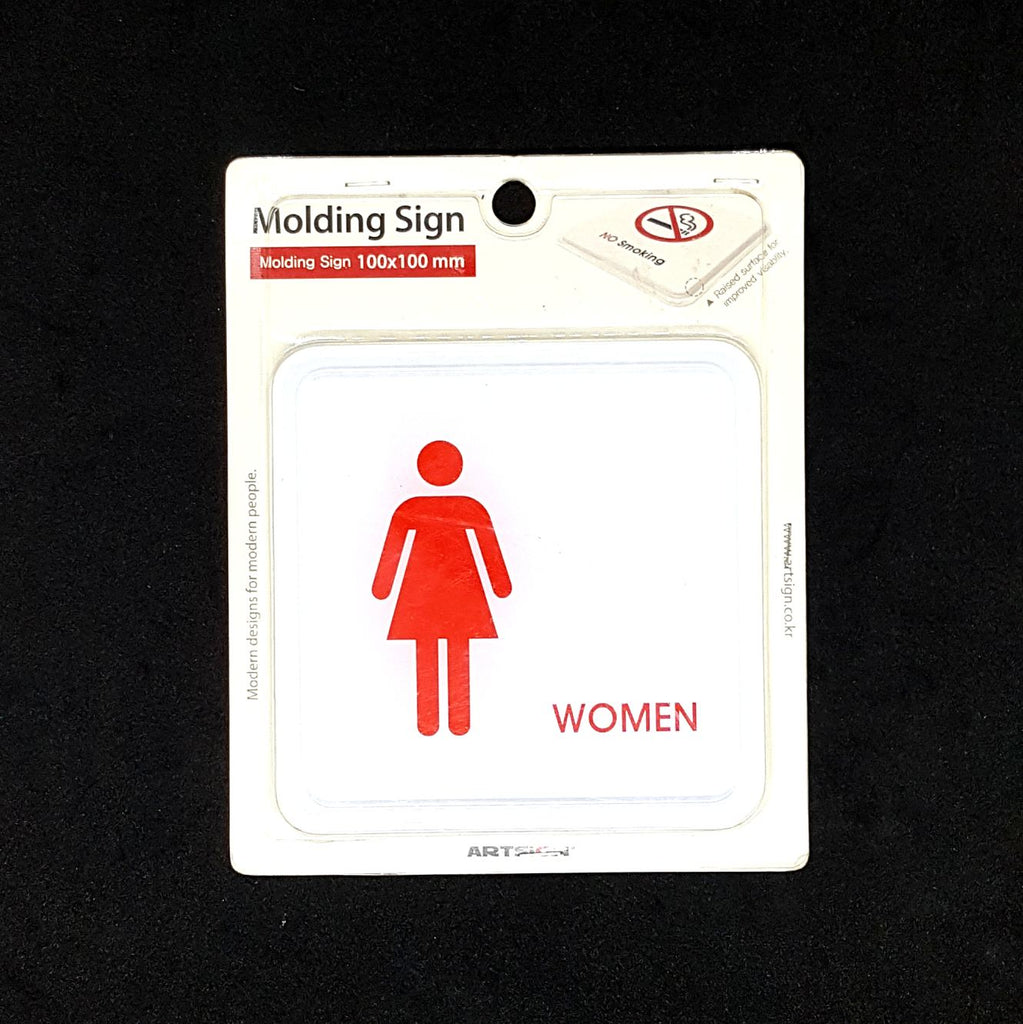 Artsign Molding Signage 100x100mm "WOMEN" – [OFFICEMONO]