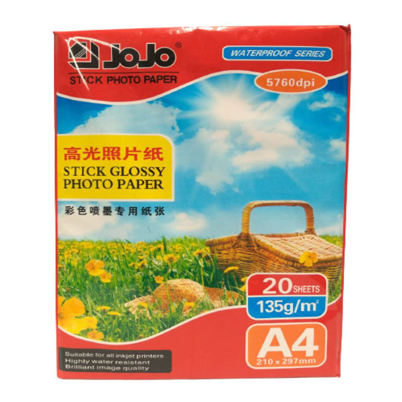 Jojo Stick Glossy Photo Paper A4 Size 20Sheets – [OFFICEMONO]