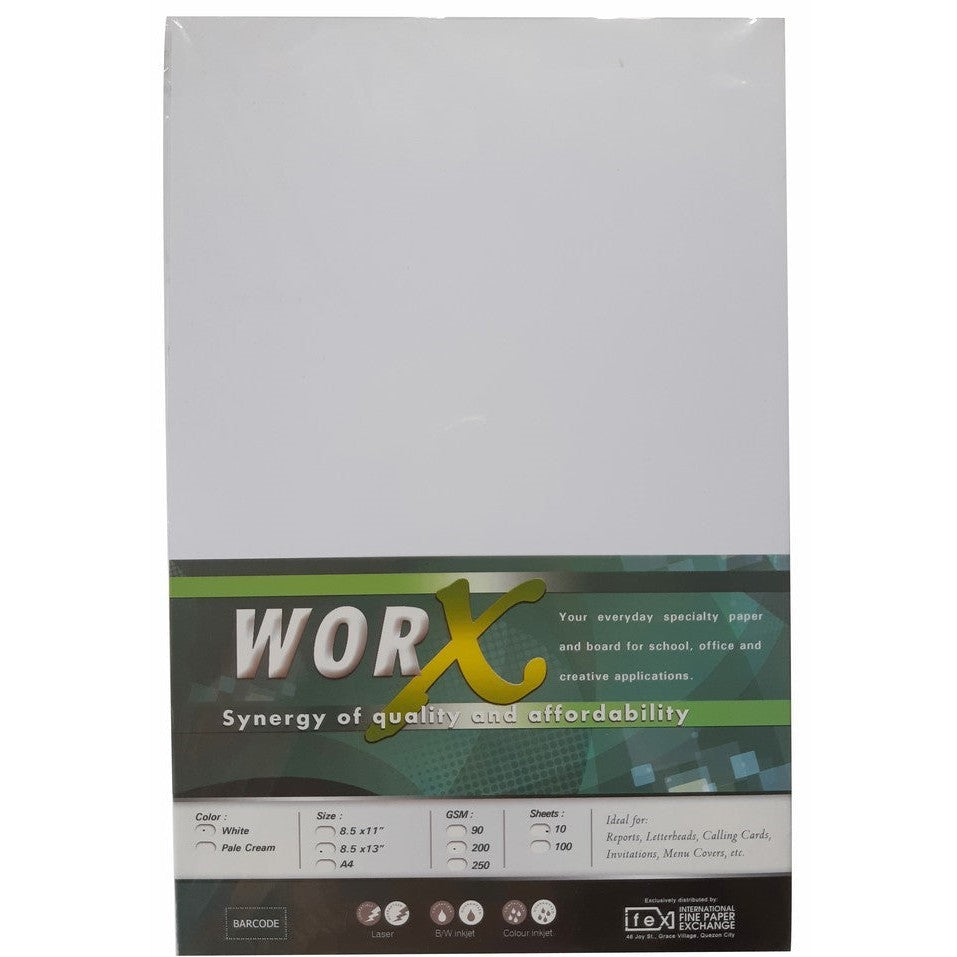 Worx Paper Long 90gsm 8 1/2 x 13" White 10's Sheets – [OFFICEMONO]