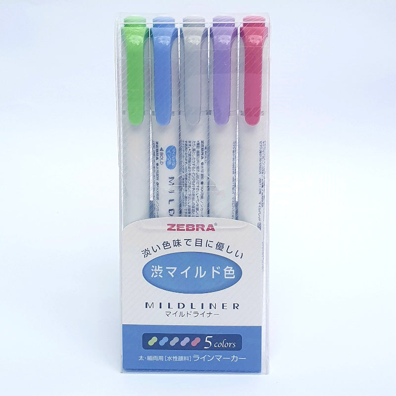 Zebra MILDLINER highlighter 5-Color Set – [OFFICEMONO]